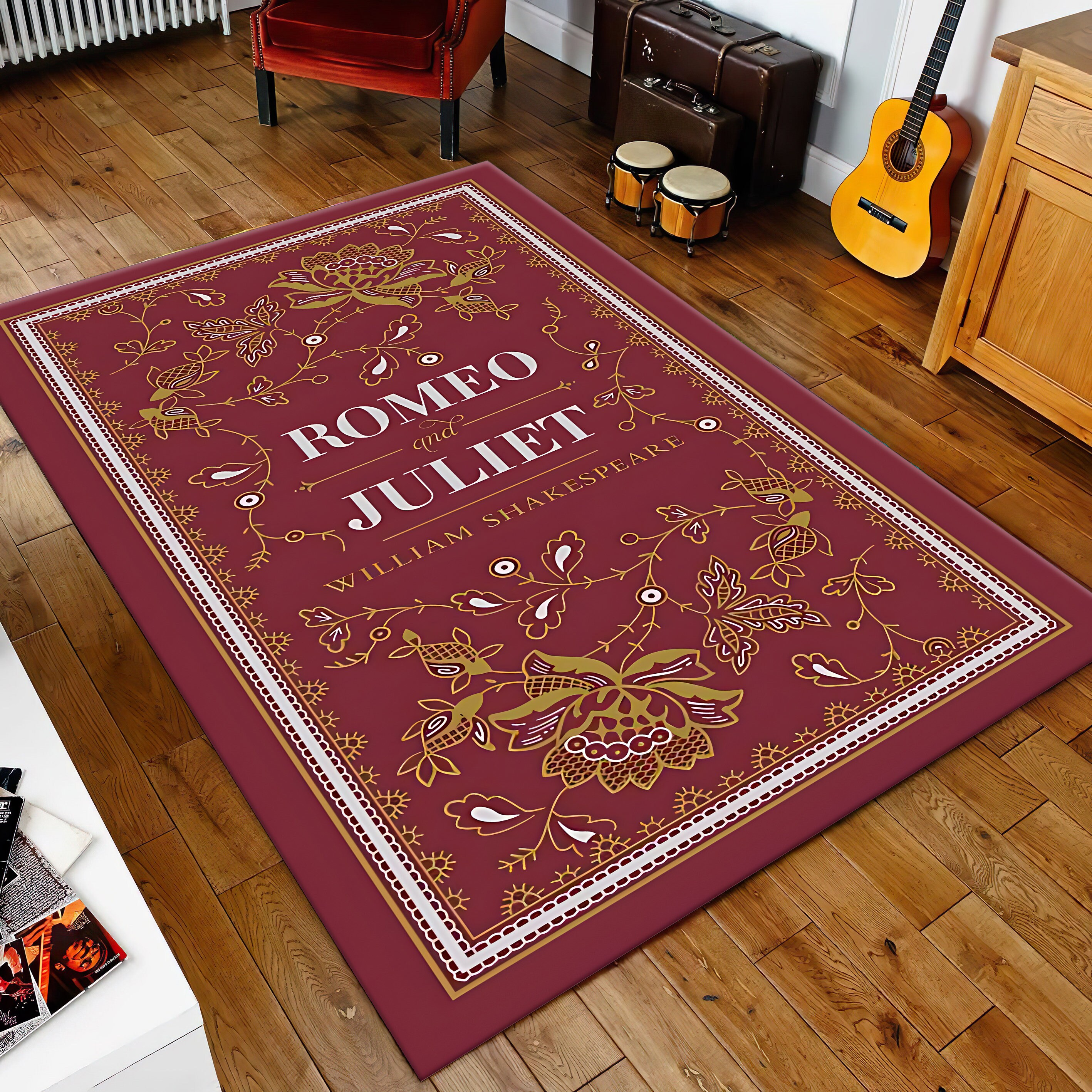 Romeo & Juliet Book Cover Rug: Authentic Literary Library Decor - Etsy