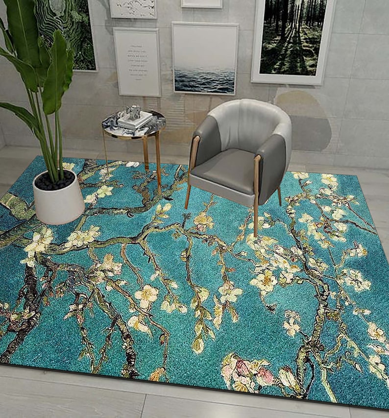 Famous Paintings Van Gogh Rug Almond Blossom Modern Art - Etsy