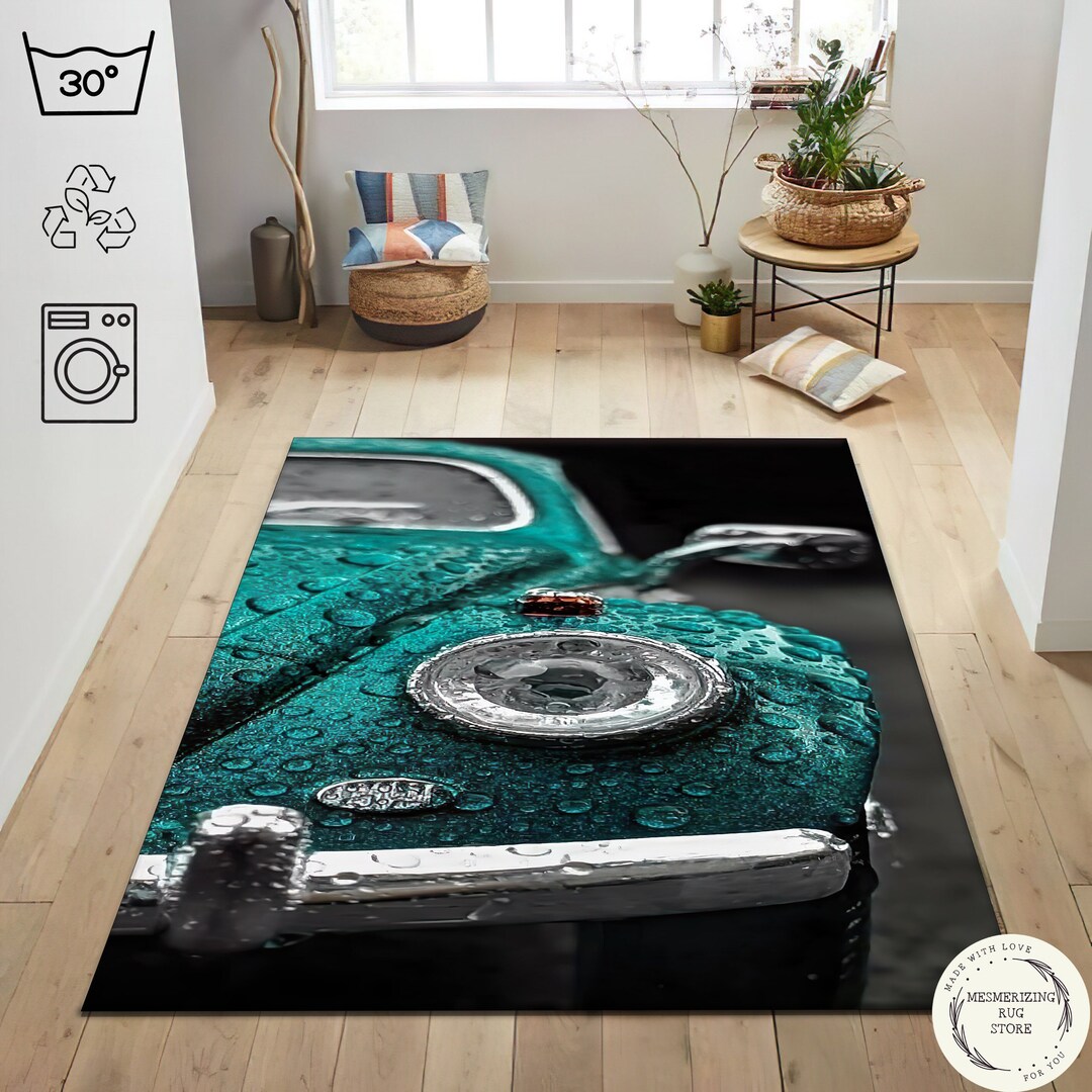 Old Car, Beetle Rug, WV Rug, Retro Car, 3D Car Rug, Salon Decor ...