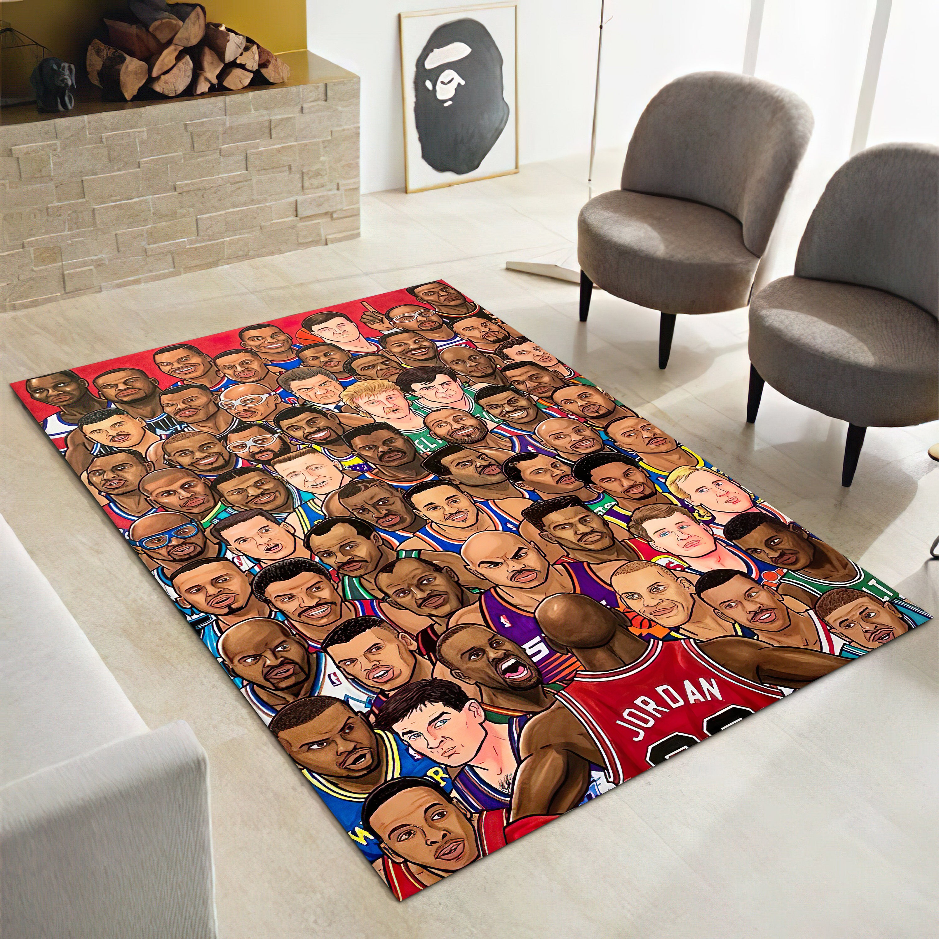 Nba Legends Rug, Michael Jordan, Basketball Rug, Air Jordan, NBA Rug ...