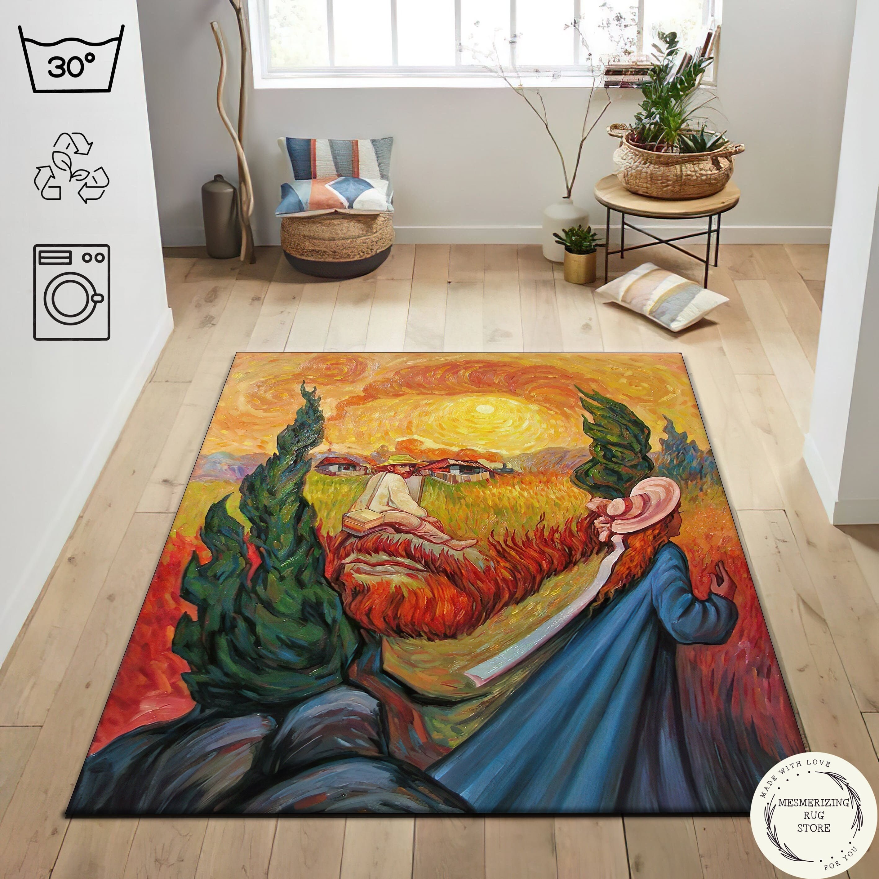 Famous Paintings, Vincent Van Gogh Rug, Van Gogh Art Rug, Wall Hanging ...