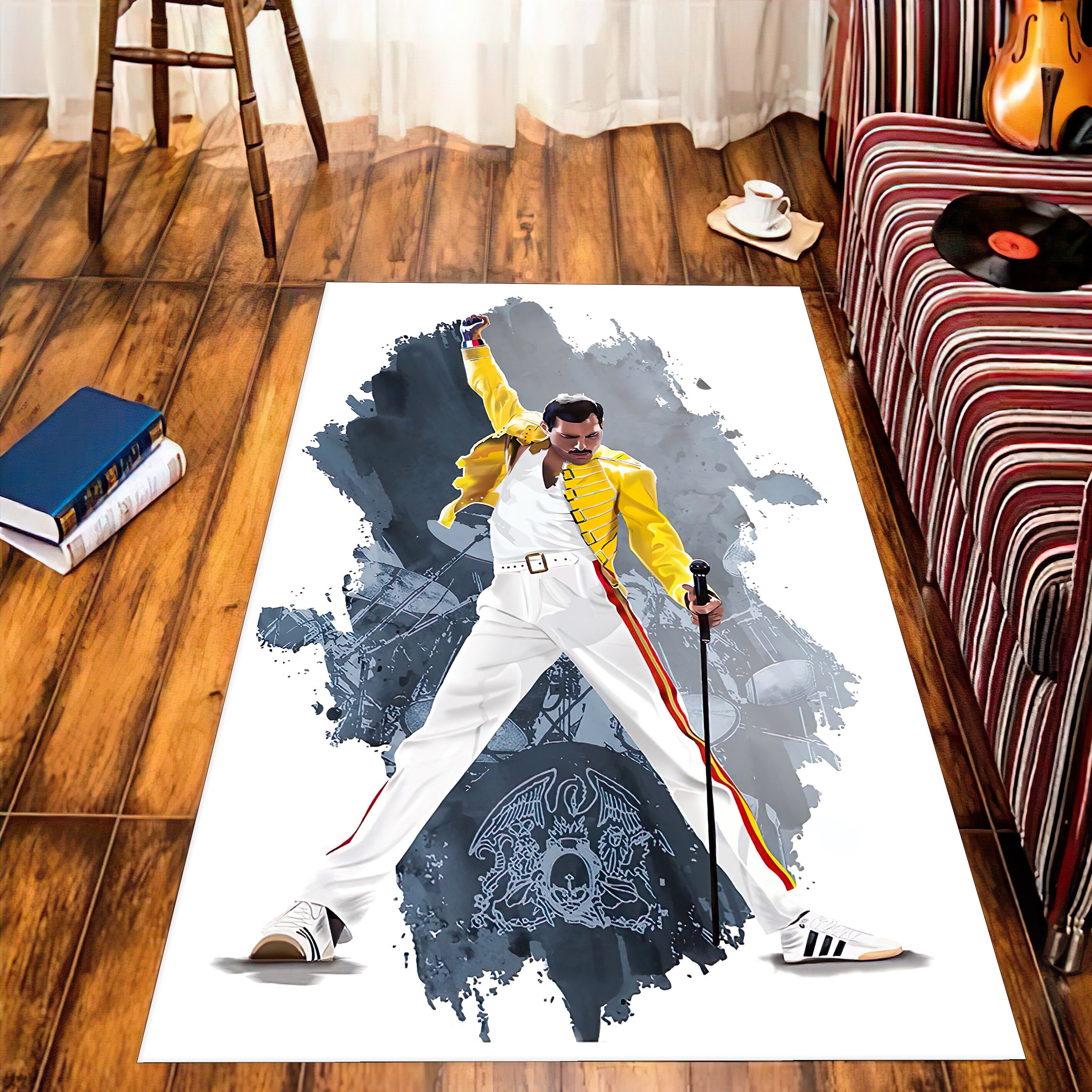 The Queen Rug, Freddie Mercury, Music Band Rug, Music Decor, Bohemian ...