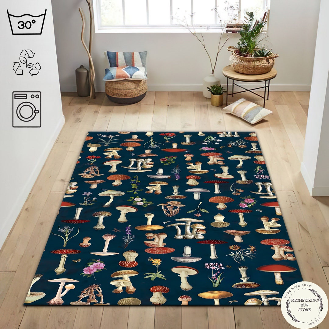 Mushroom Rug, Mushroom Design, Cute Mushroom Rug, Mushrooms, Vivid ...