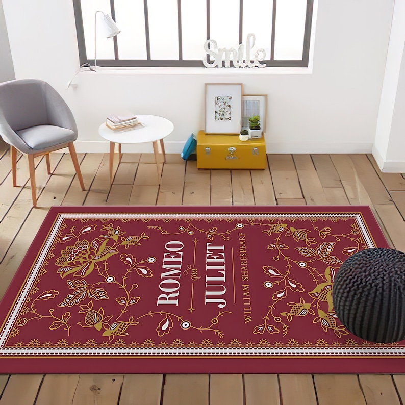 Romeo & Juliet Book Cover Rug: Authentic Literary Library Decor - Etsy