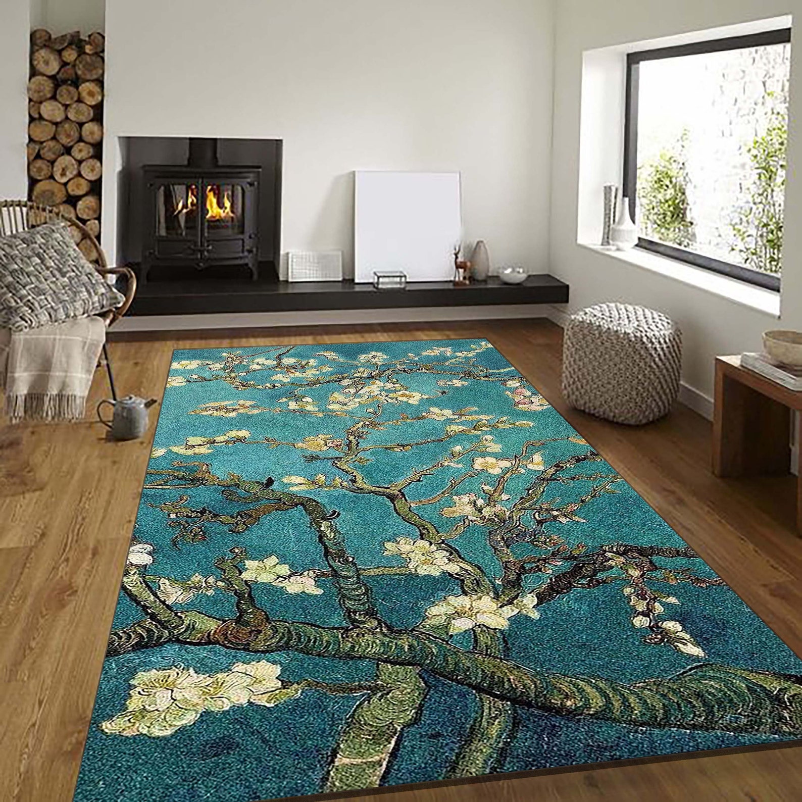 Famous Paintings Van Gogh Rug Almond Blossom Wall Hanging - Etsy