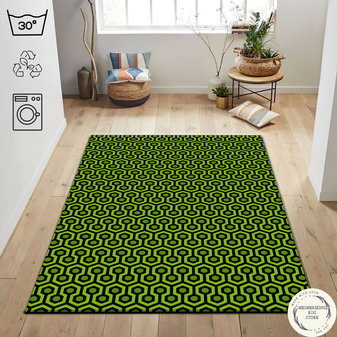The Shining Overlook Hotel Carpet: Green Geometric Rug - Etsy