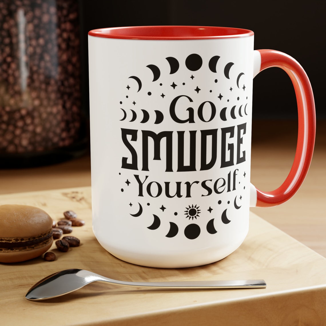 Go Smudge Yourself Coffee Mug, Spooky, Creepy, Horror, Funny Gift, Moon ...