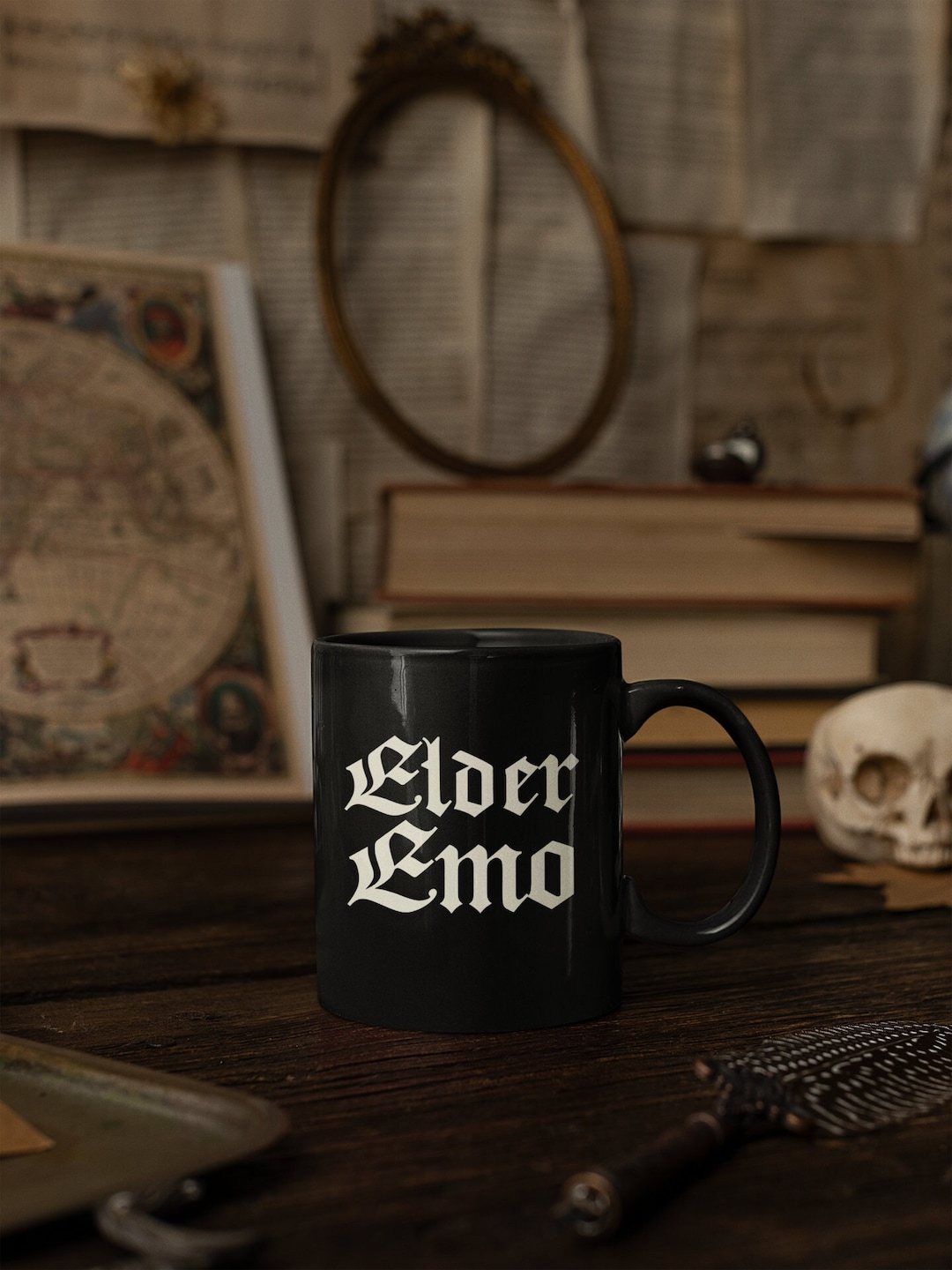 Elder Emo Black Mug 15oz | Halloween Coffee Mug | Spooky Season ...