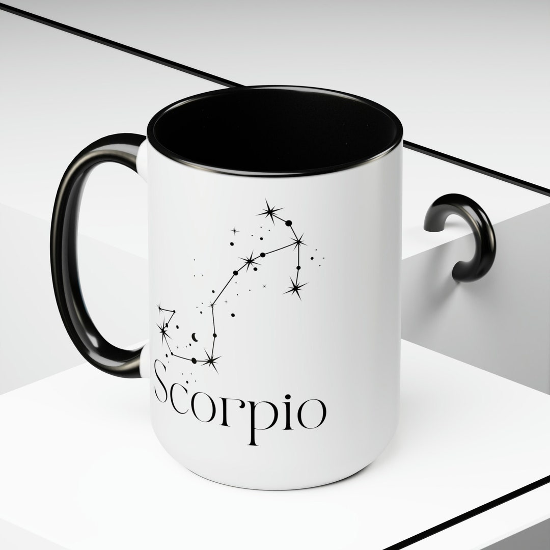Scorpio Zodiac Mug, Two-tone Coffee Mugs, 15oz, Zodiac Coffee Mug ...