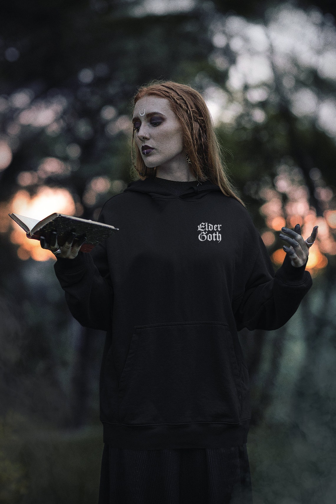 Elder Goth Halloween Hoodie Goth Shirt, Tattoo, Skull, Bat, Gothabilly ...