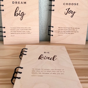 Wooden Journal - Laser Engraved A5 Journal With Dream Big Theme ...