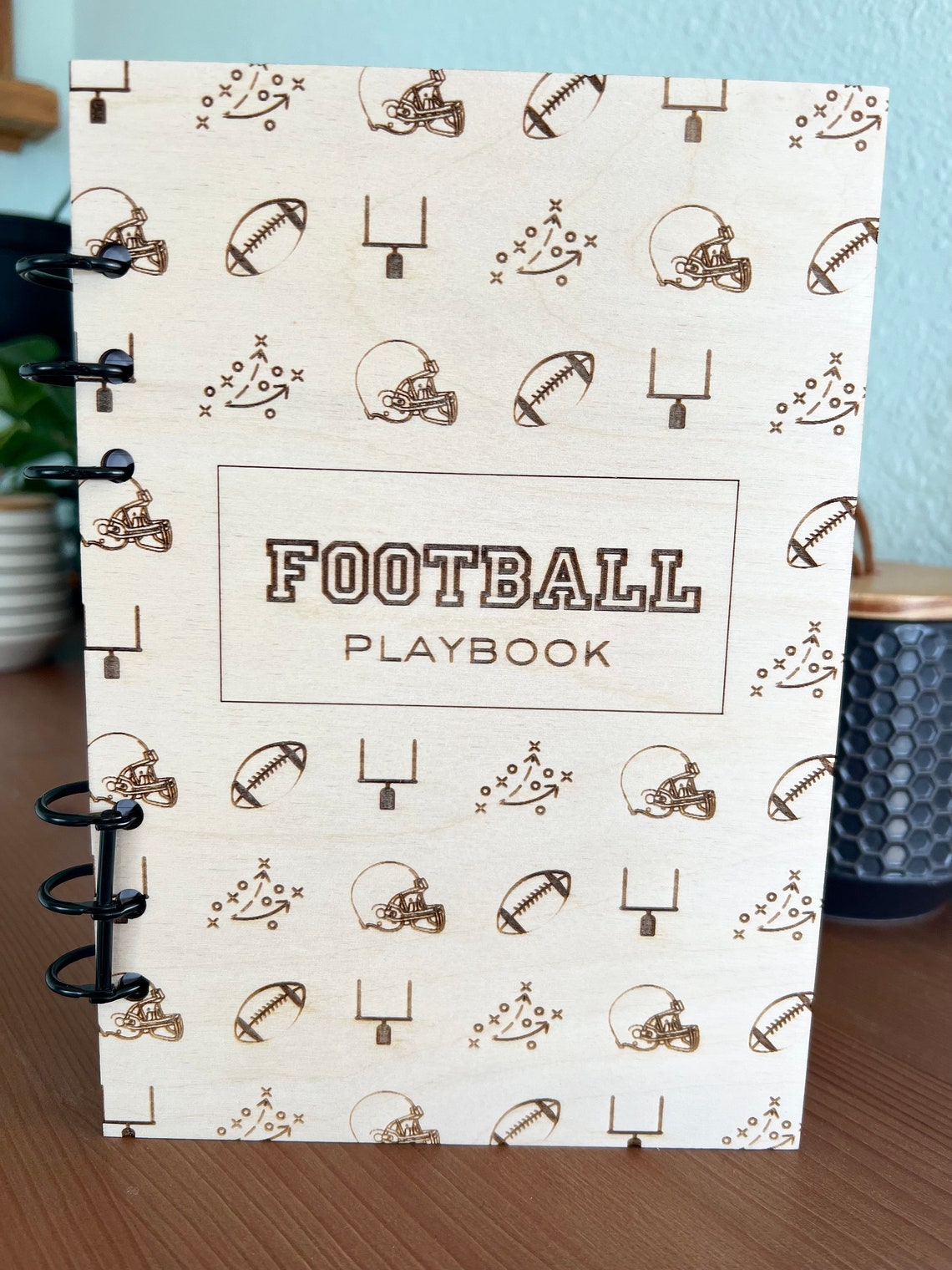 Wooden Journal - Laser Engraved A5 Journal With Football Theme ...