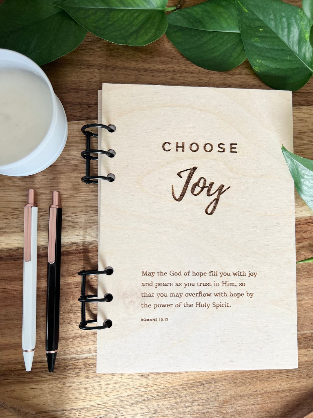 Wooden Journal - Laser Engraved A5 Journal With Choose Joy Theme ...