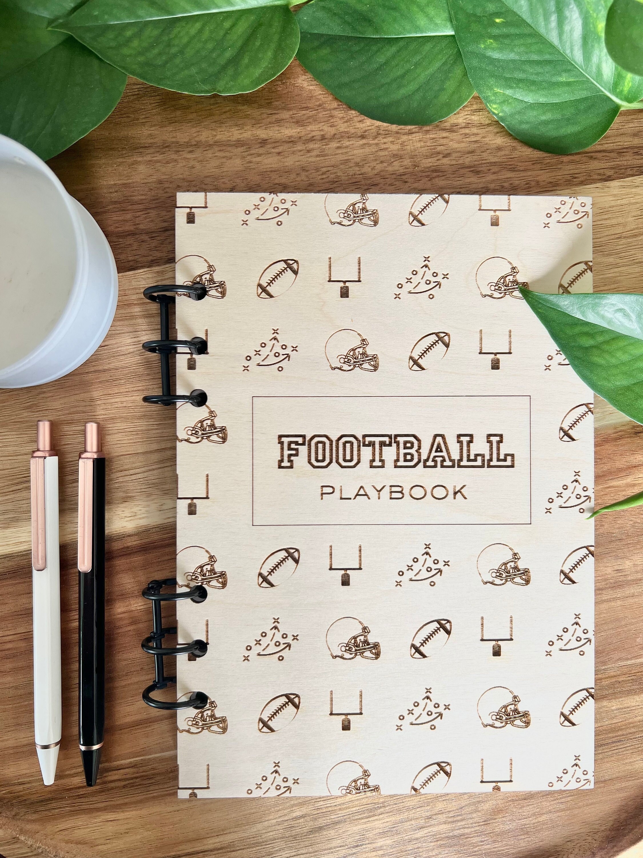 Wooden Journal - Laser Engraved A5 Journal With Football Theme ...
