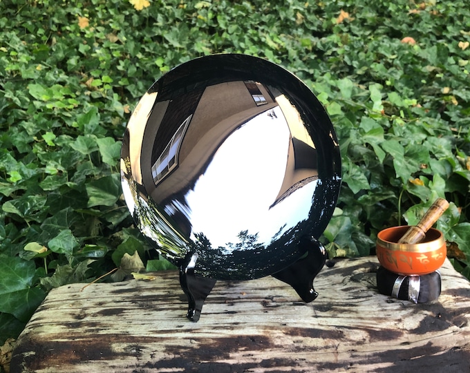 Scrying Mirror Concave Black Stand - Etsy