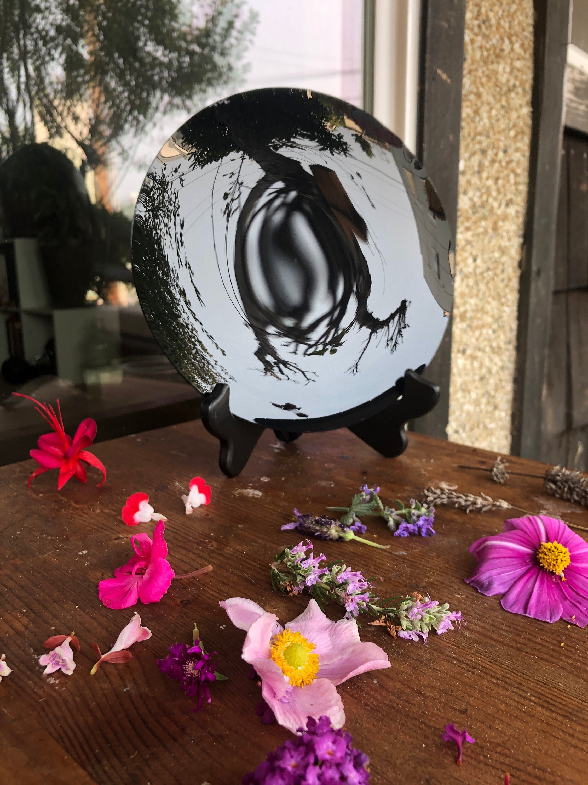 Custom Scrying Mirrors Concave Black Stand - Etsy