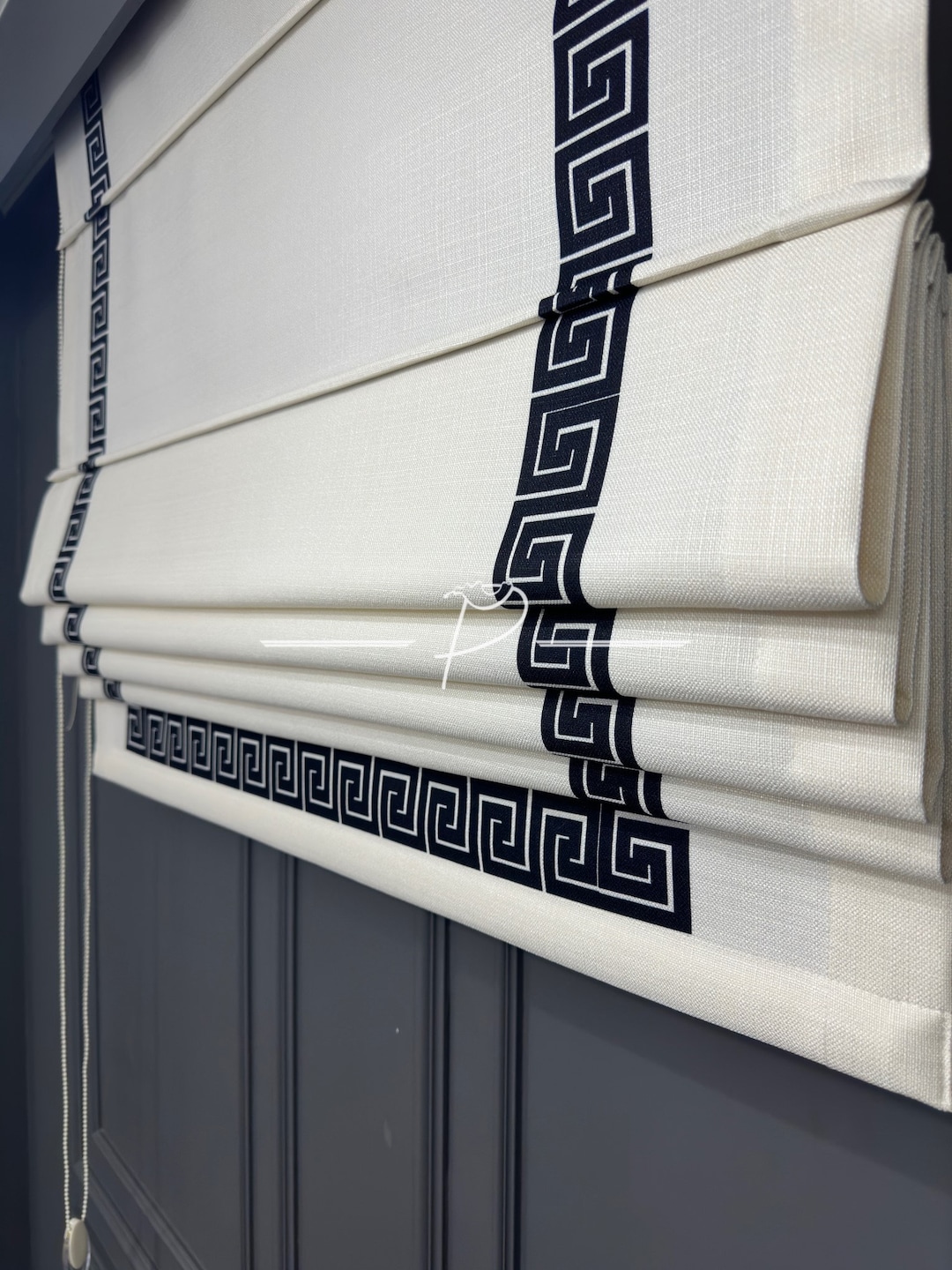 Roman Shade With Chain Mechanism , 100% Linen. Natural ,linen Blind ...