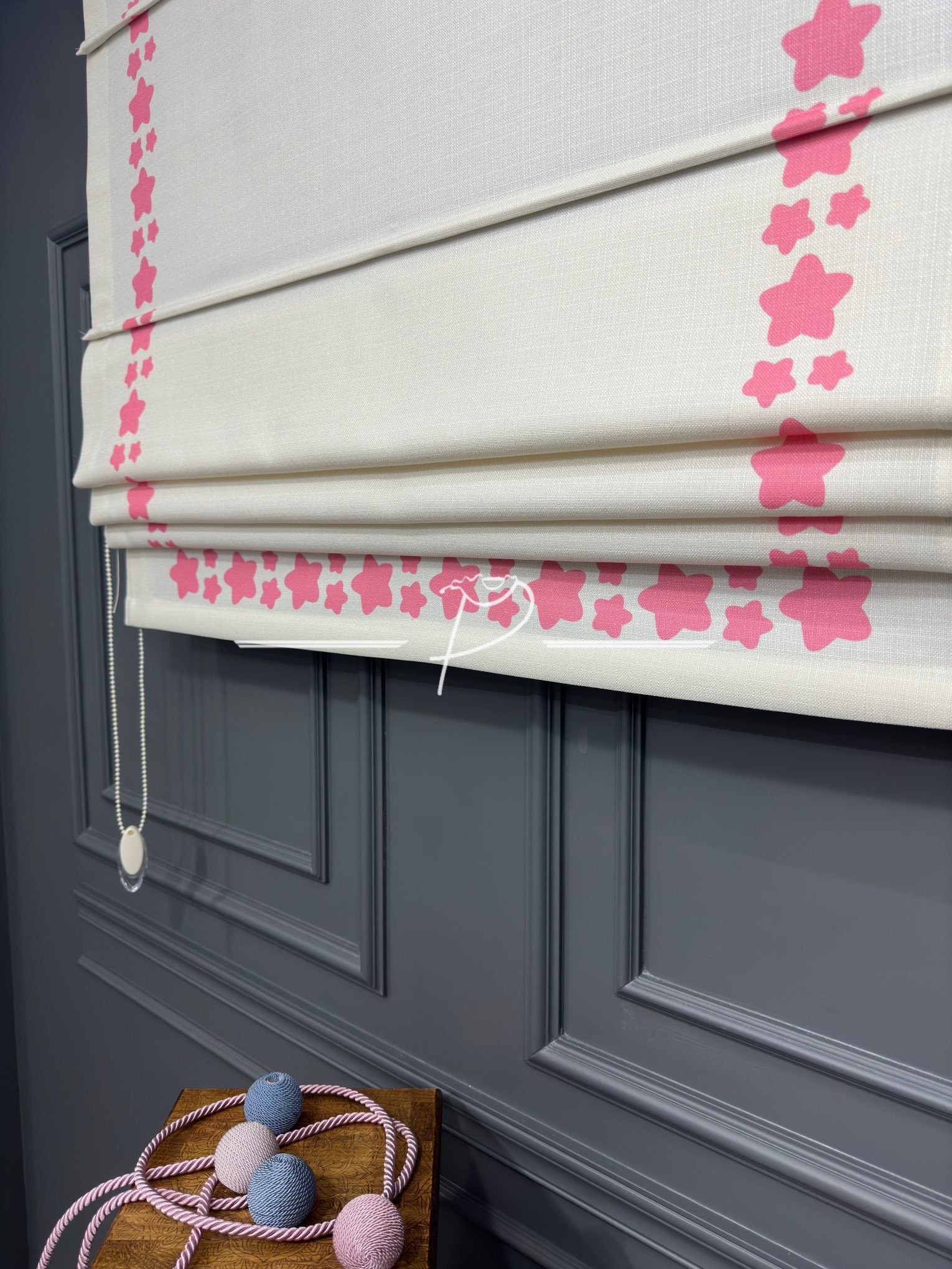 Roman Shade With Chain Mechanism , 100% Linen. Natural ,linen Blind ...