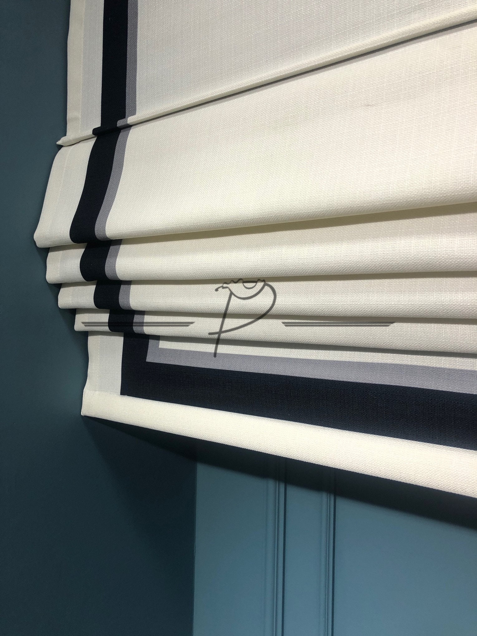 Roman Shade With Chain Mechanism , 100% Linen. Natural ,linen Blind ...