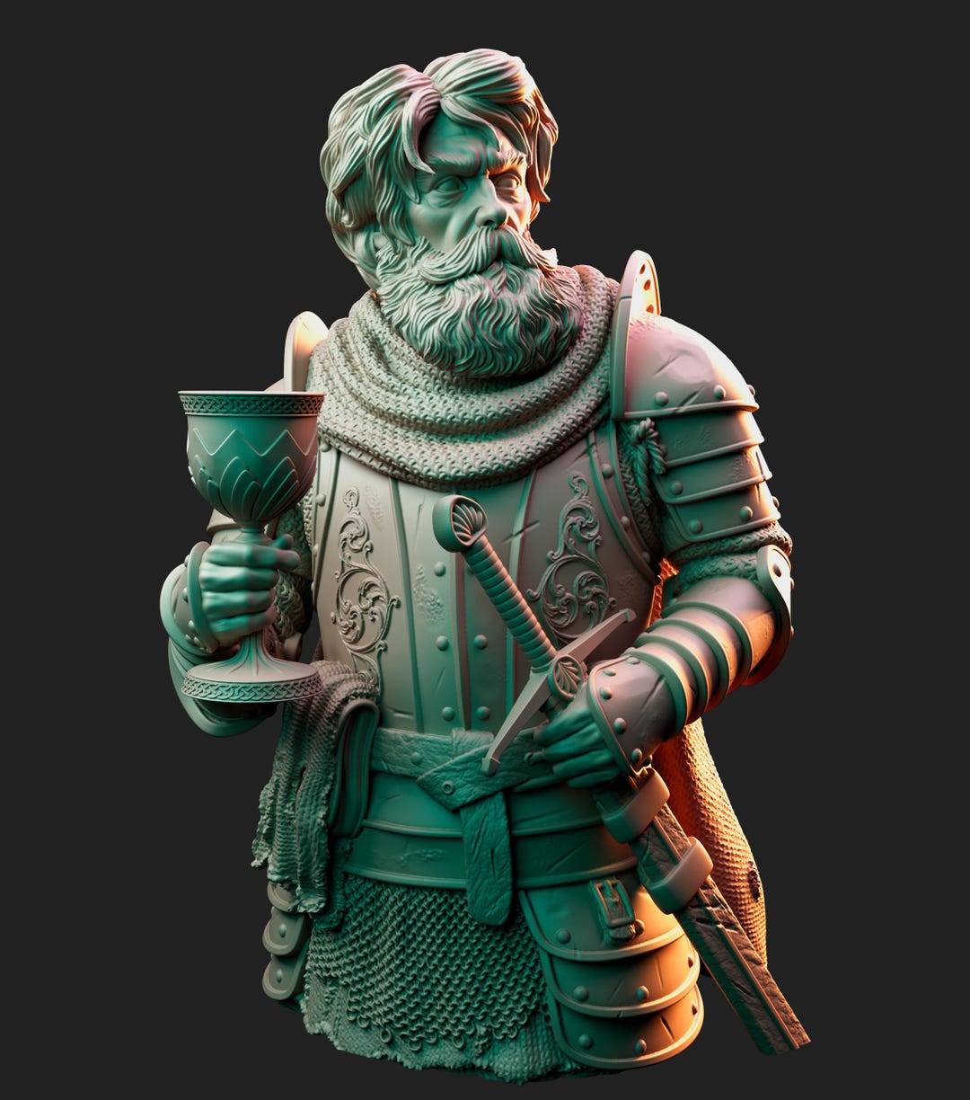 Grail Knight Bust | 3D Printed Bust by Nocturna Models | Collectible ...