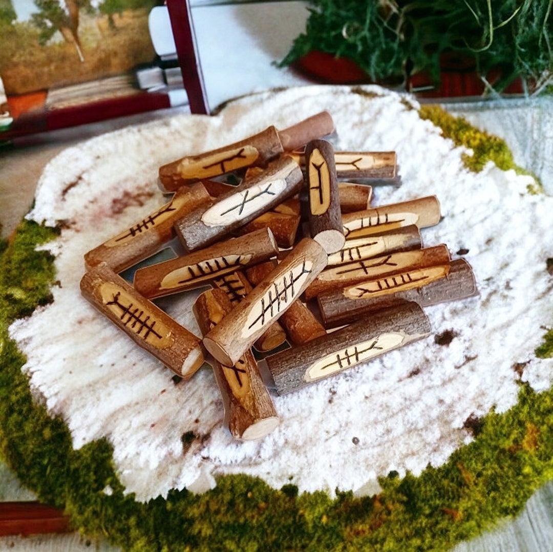 Irish-made Willow Ogham Staves Hand-carved Wooden Celtic - Etsy