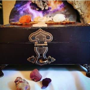 Chakra Crystal Tree of Life Yggdrasil Black Wooden Storage Compartment ...