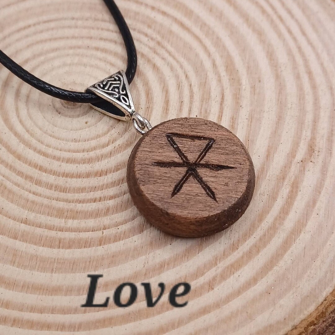Norse Viking Futhark Bind Rune Necklace Wooden Love Bind - Etsy UK
