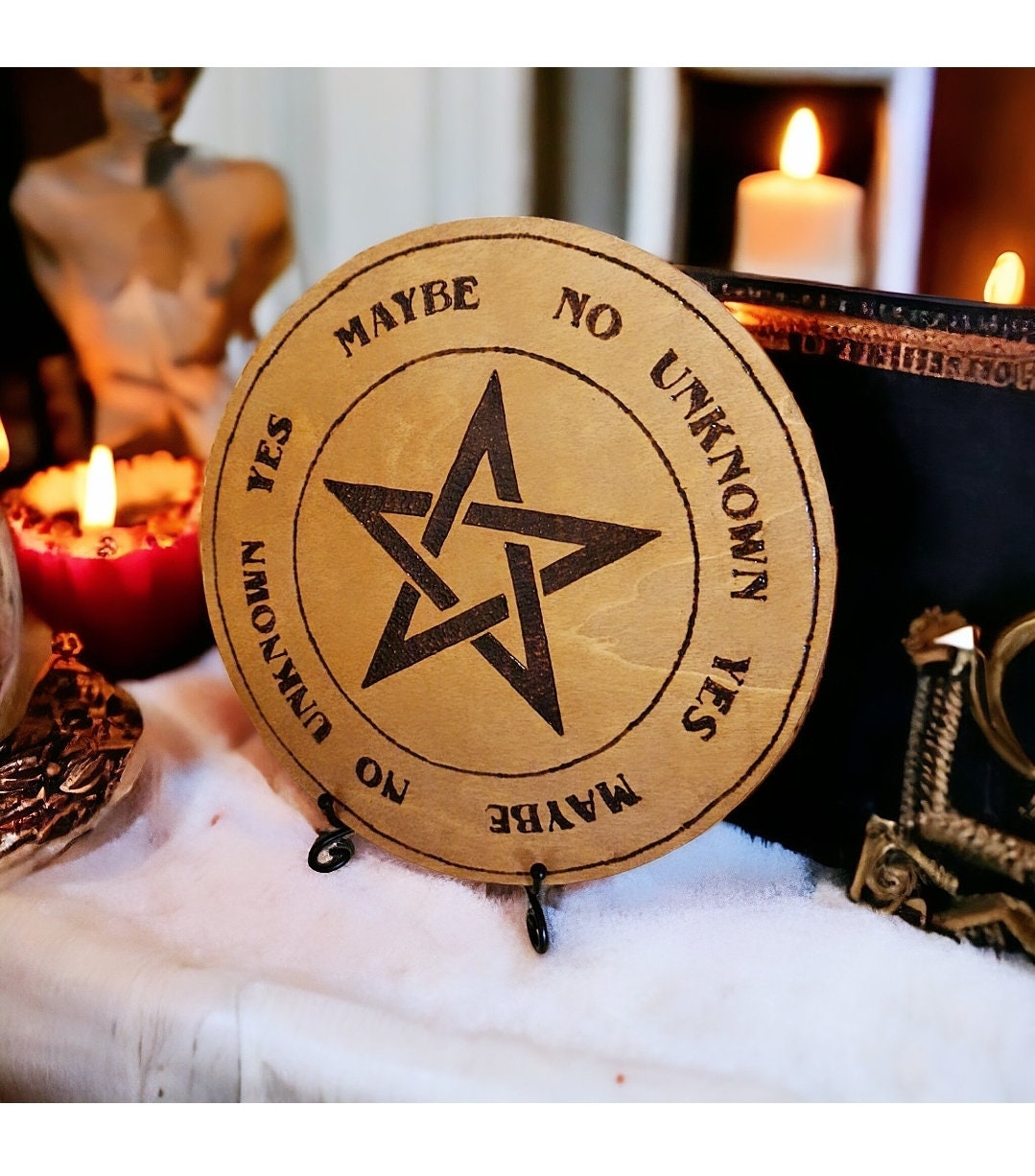 Large Wood-burned Pentacle Pendulum Board With Stand - Etsy
