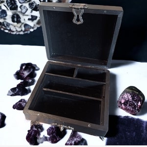Chakra Crystal Tree of Life Yggdrasil Black Wooden Storage Compartment ...