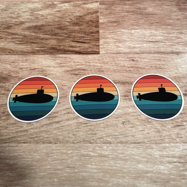 Retro Submarine Sticker - Submarine Sticker - Submarine Retro Rainbow ...
