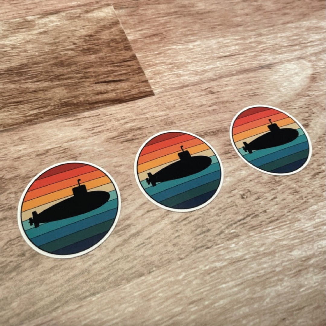 Retro Submarine Sticker - Submarine Sticker - Submarine Retro Rainbow ...