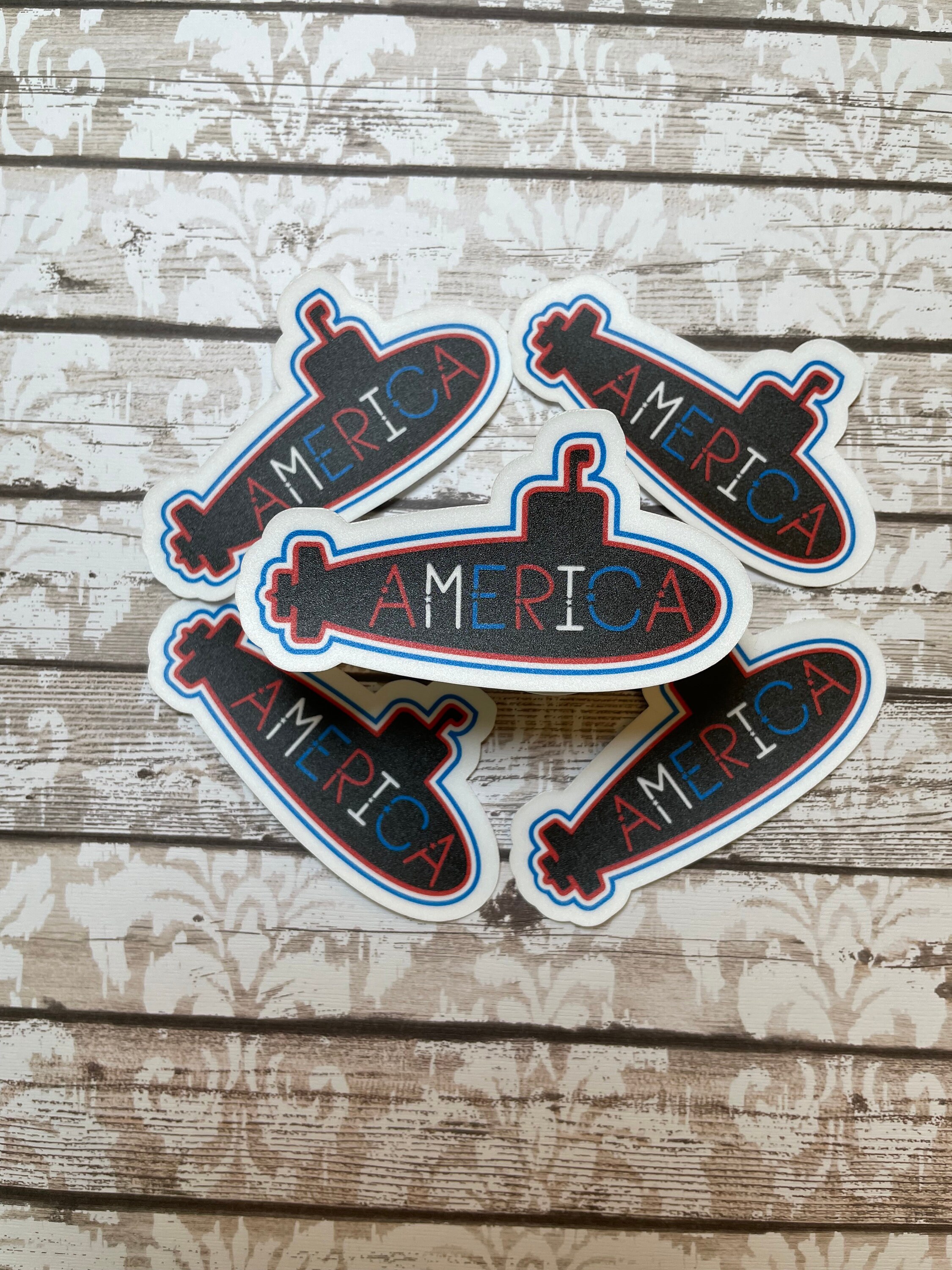 Submarine Americana Sticker Patriotic Sub Sailor Decal Navy Deployment ...