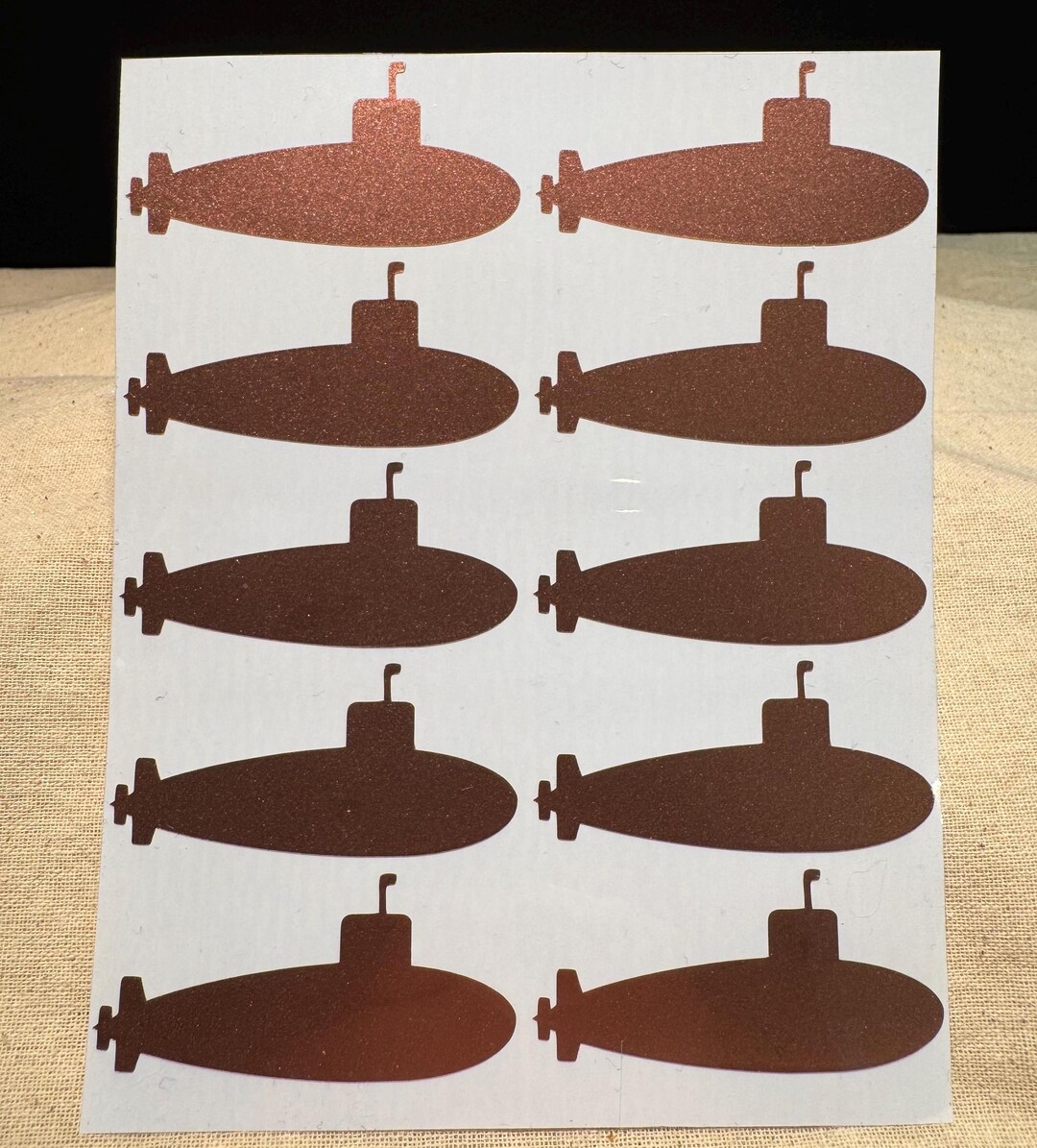 Submarine Vinyl Set of 10 Silhouette Craft Decal Stickers, Envelope ...