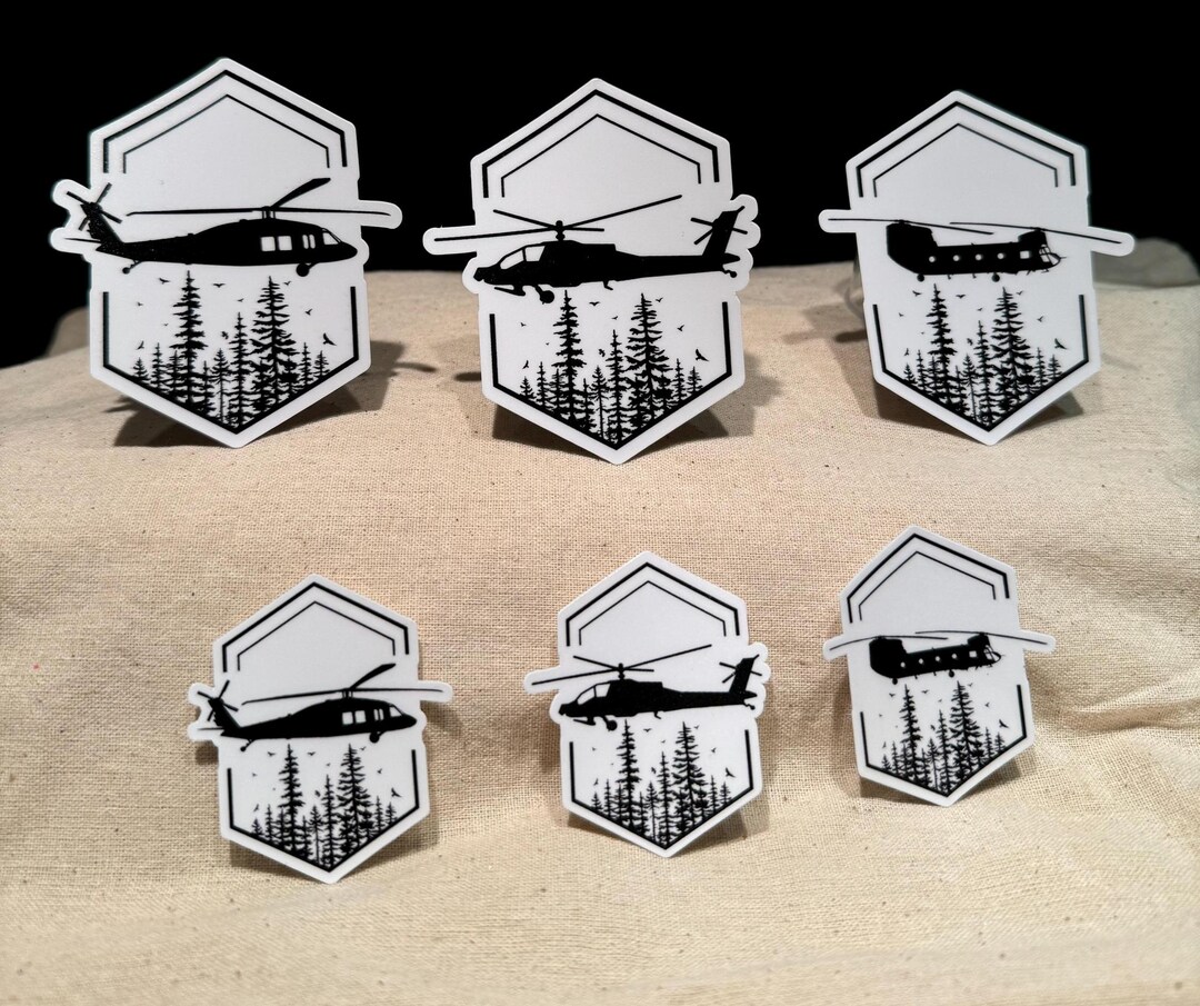 Silhouette Helicopter Sticker, Army Helicopter, Helicopter Stickers, UH ...