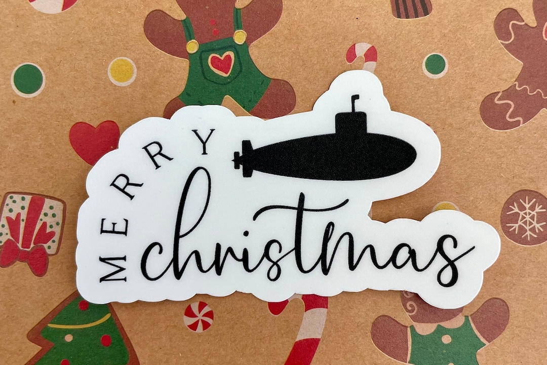 Submarine Navy Merry Christmas Sticker Submariner Decoration Stationery ...