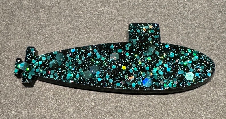 Resin Submarine Key Chain, Keepsake, Magnet, Sub Wife Gift, Glitter ...