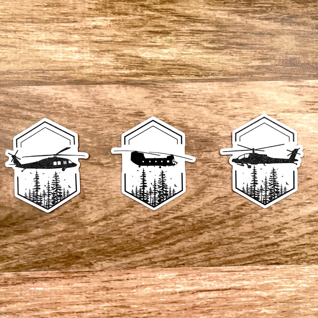 Silhouette Helicopter Sticker Army Helicopter Helicopter - Etsy