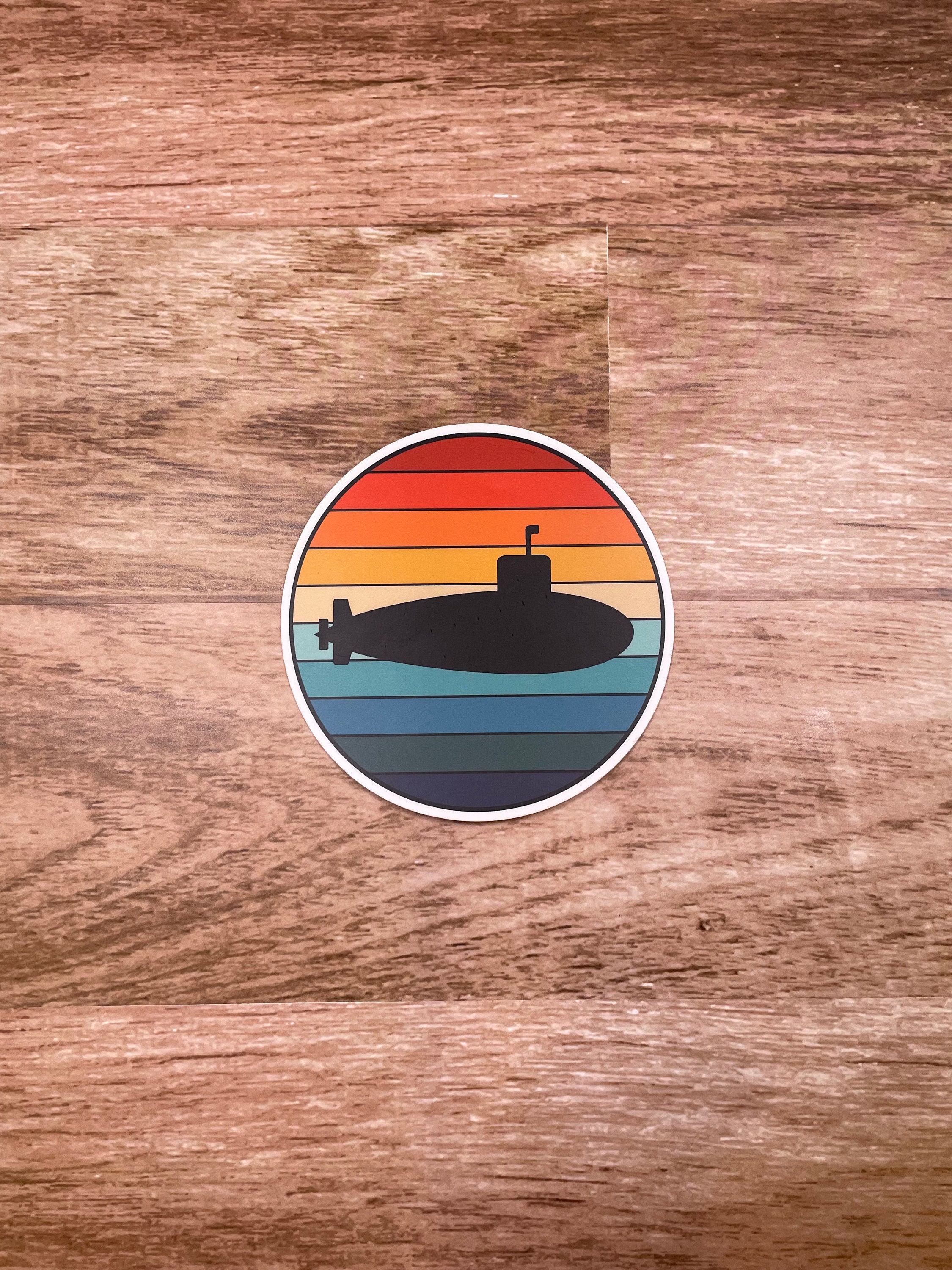Submarine Decal Sticker Submarine Car Sticker Submarine Retro Rainbow ...