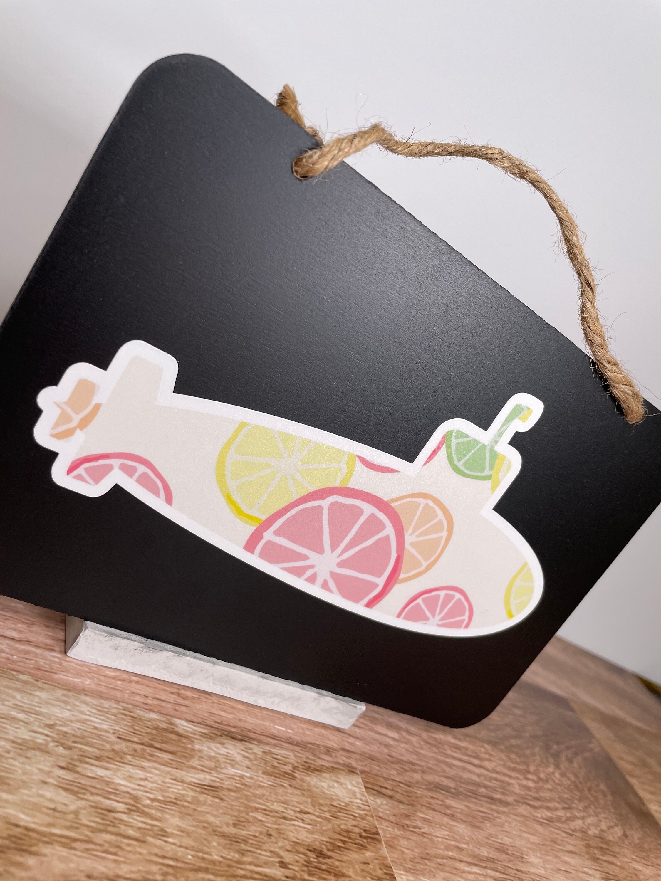 Submarine Cute Lemon Sign - Cute Submarine Decor - Hanging Blackboard ...
