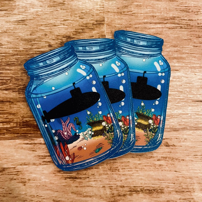 Submarine Mason Jar Sticker Sub Decal Navy Gift Halfway Sub Wife Navy ...