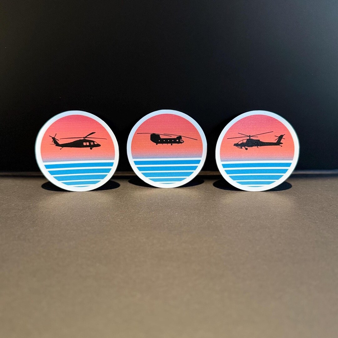 Silhouette Gradient Helicopter Sticker, Army Helicopter Sticker, UH-60 ...