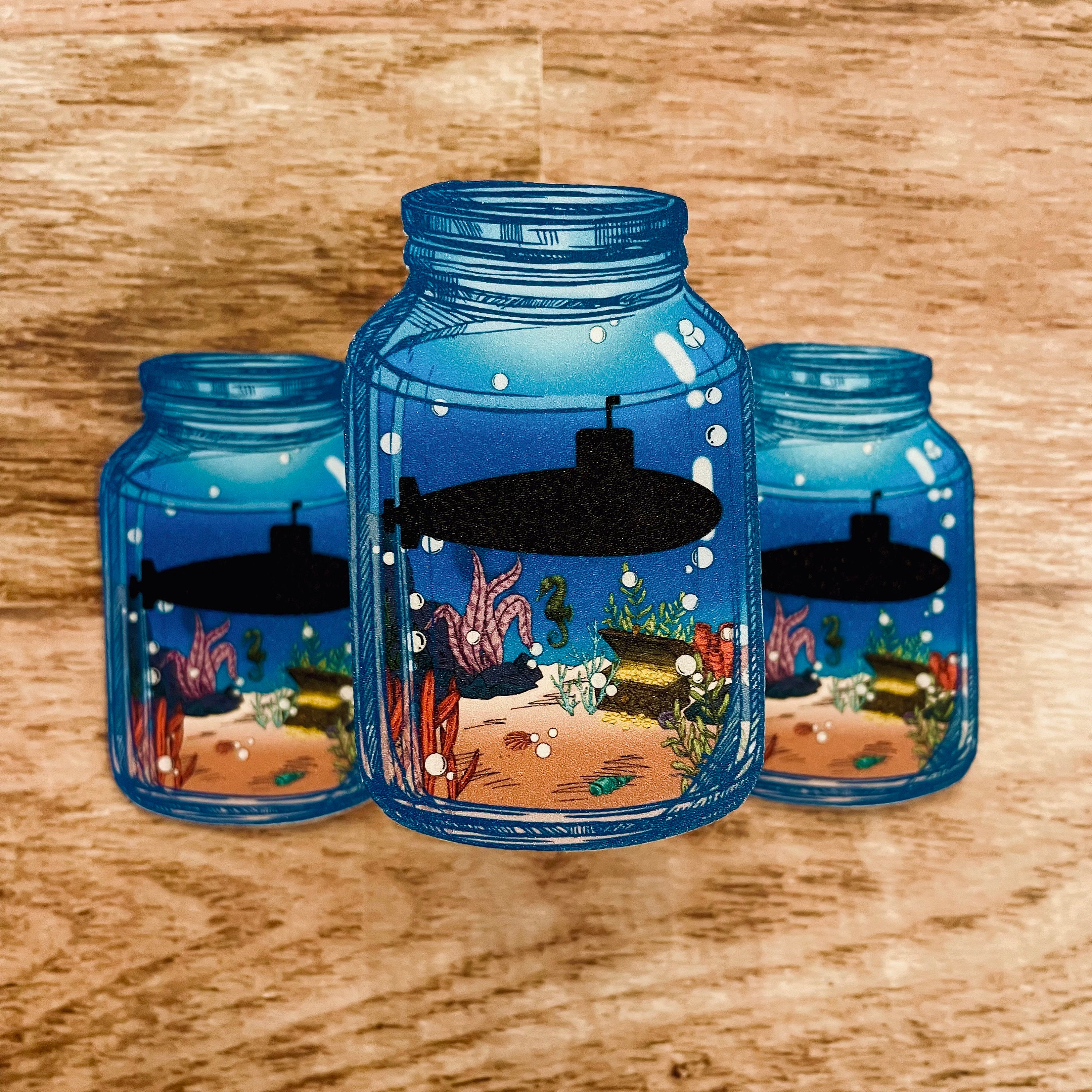 Submarine Mason Jar Sticker Sub Decal Navy Gift Halfway Sub Wife Navy ...