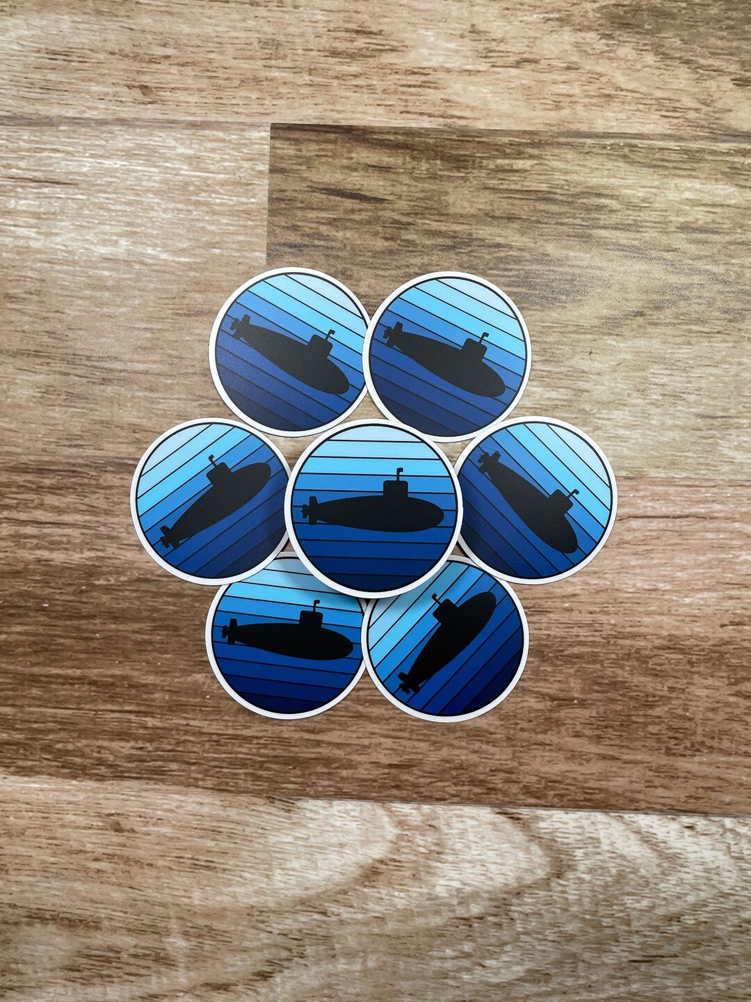 Submarine Blue Retro Sticker Submarine Sticker Submarine Retro Blue ...