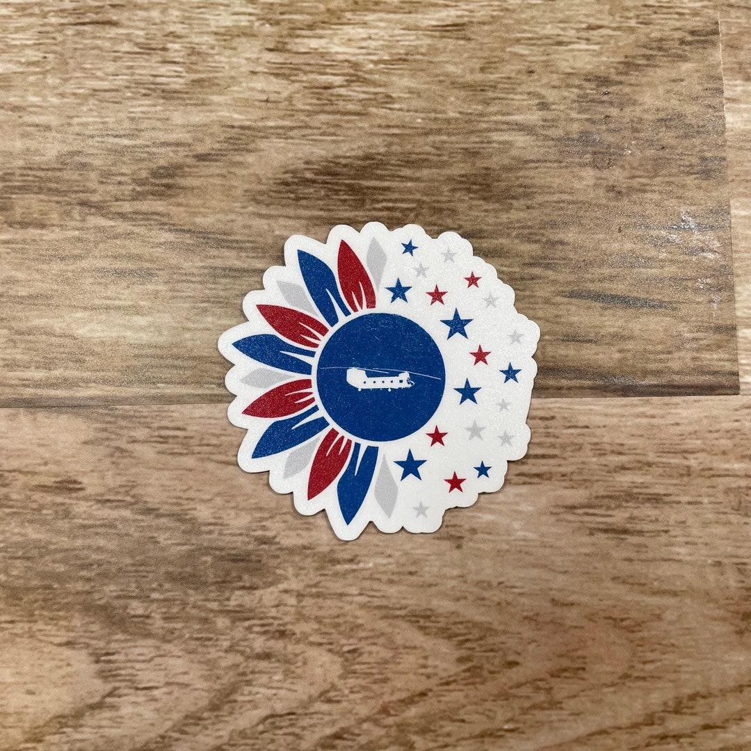 Helicopter Americana Sunflower Sticker - Army Helicopter - Helicopter ...