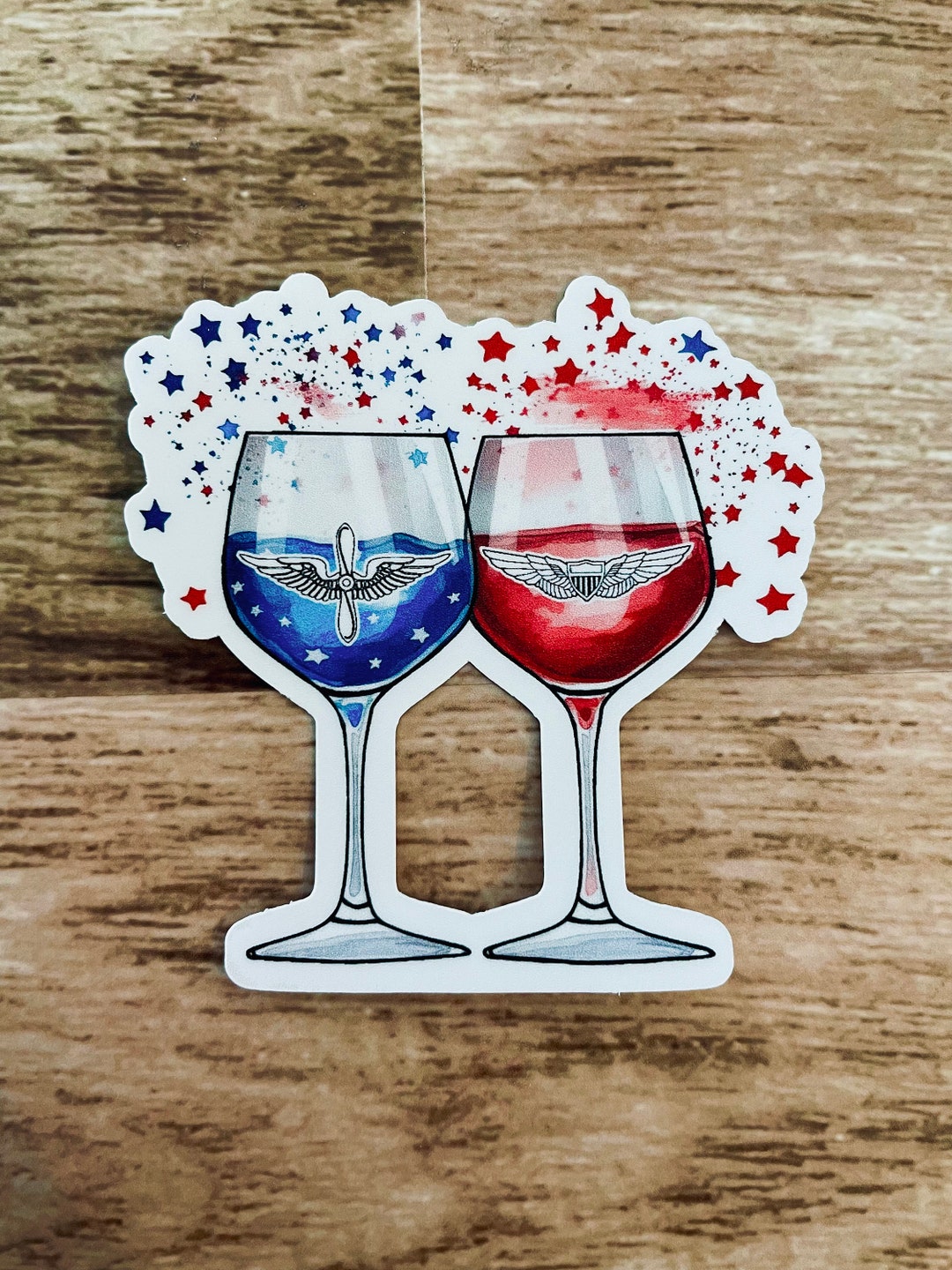 Army Aviation Wine Glass Sticker, Army Wings, Fourth of July Helicopter ...