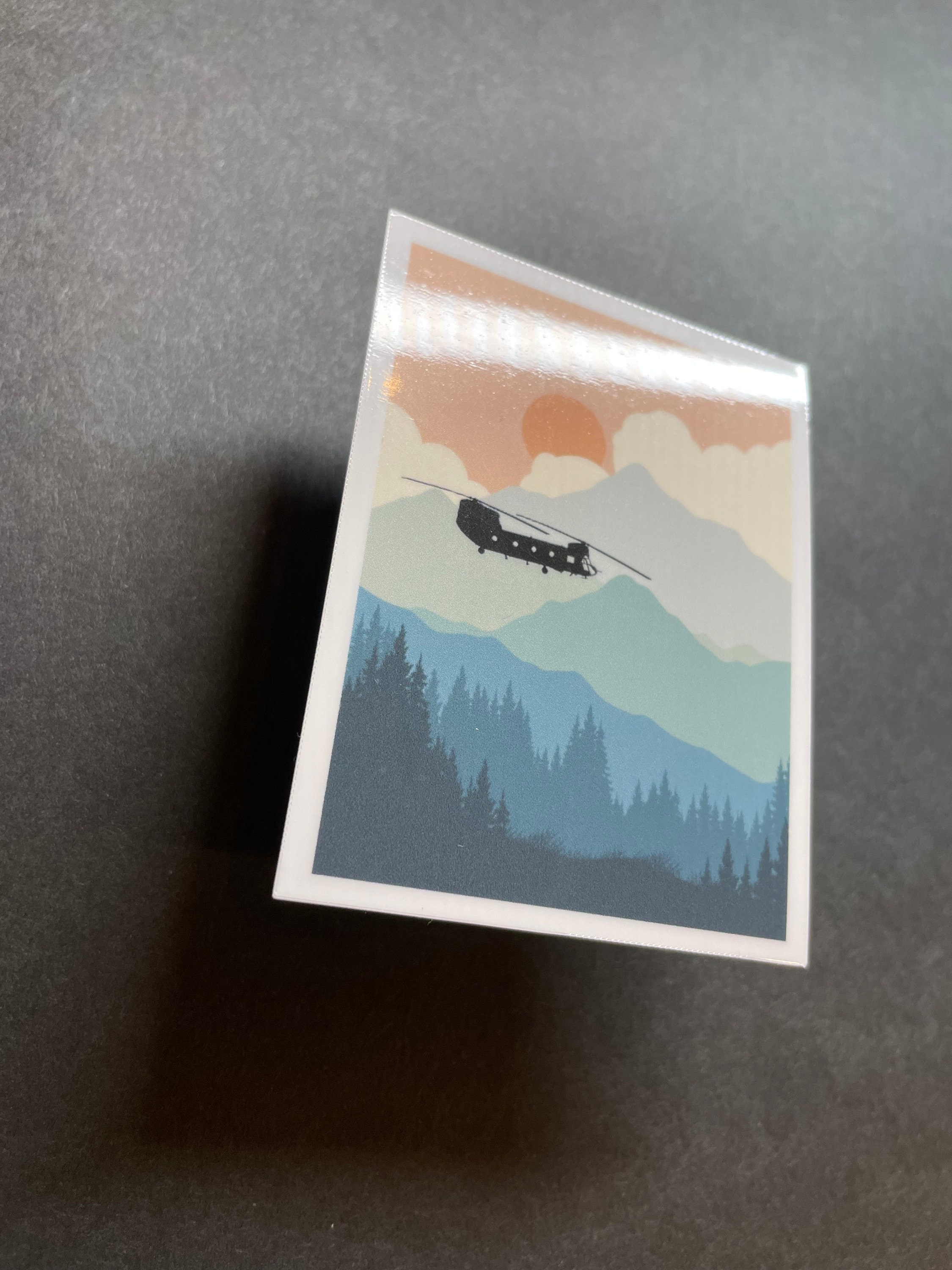Helicopter Mountain Sticker, Helicopter, Helicopter Stickers , Chinook ...