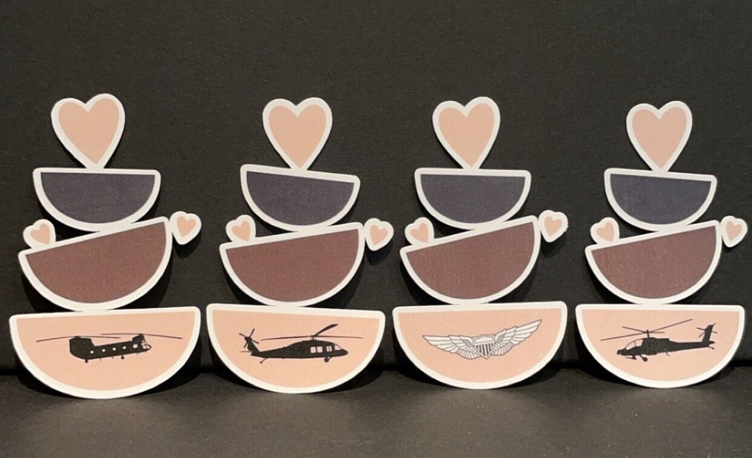 Helicopter Wings Stacked Bowl Stickers UH-60 Blackhawk, AH-64 Apache ...