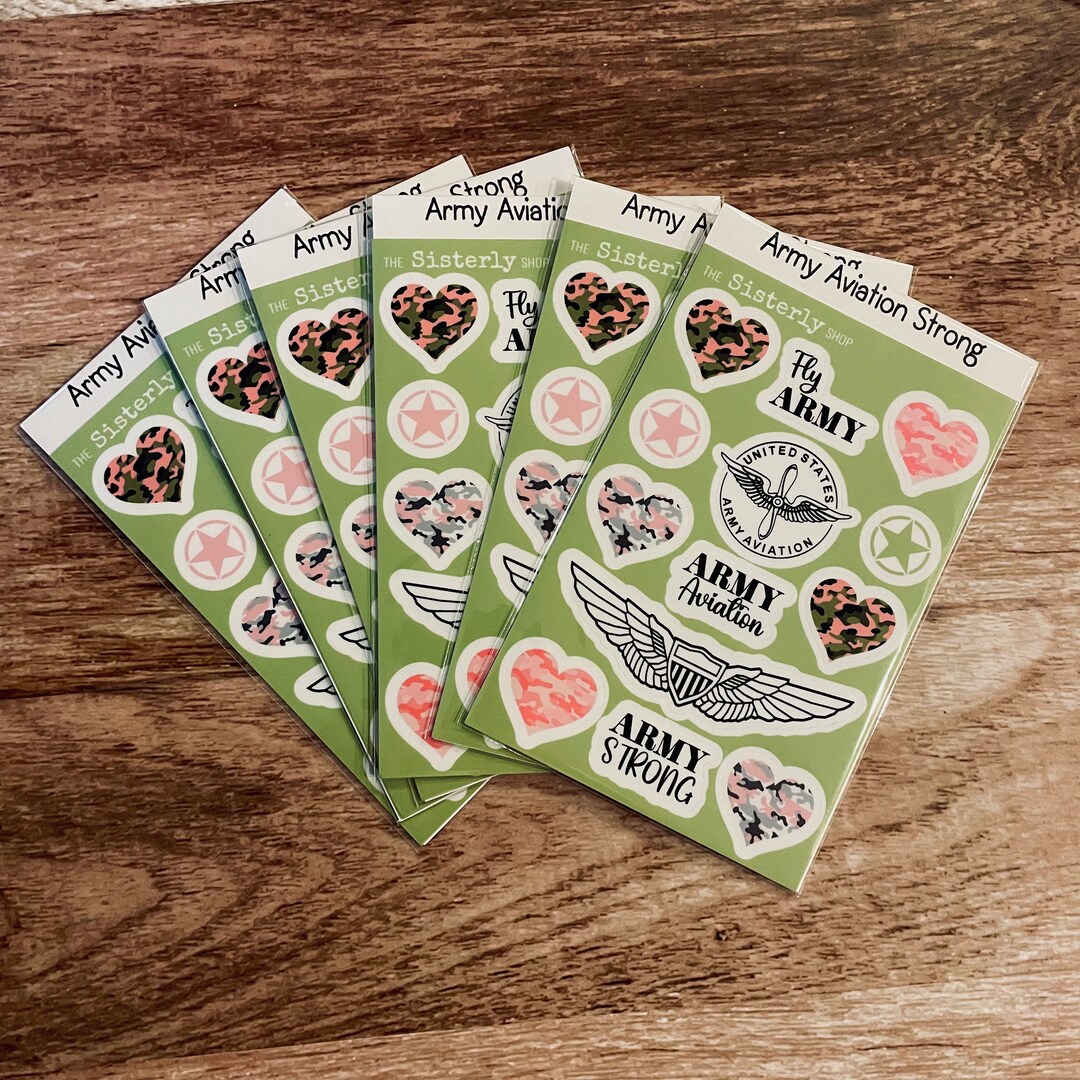 Army Aviation Sticker Sheet Army Helicopter Stickers Army Strong ...