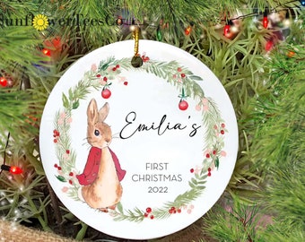 Rabbit Christmas Ornament - Etsy