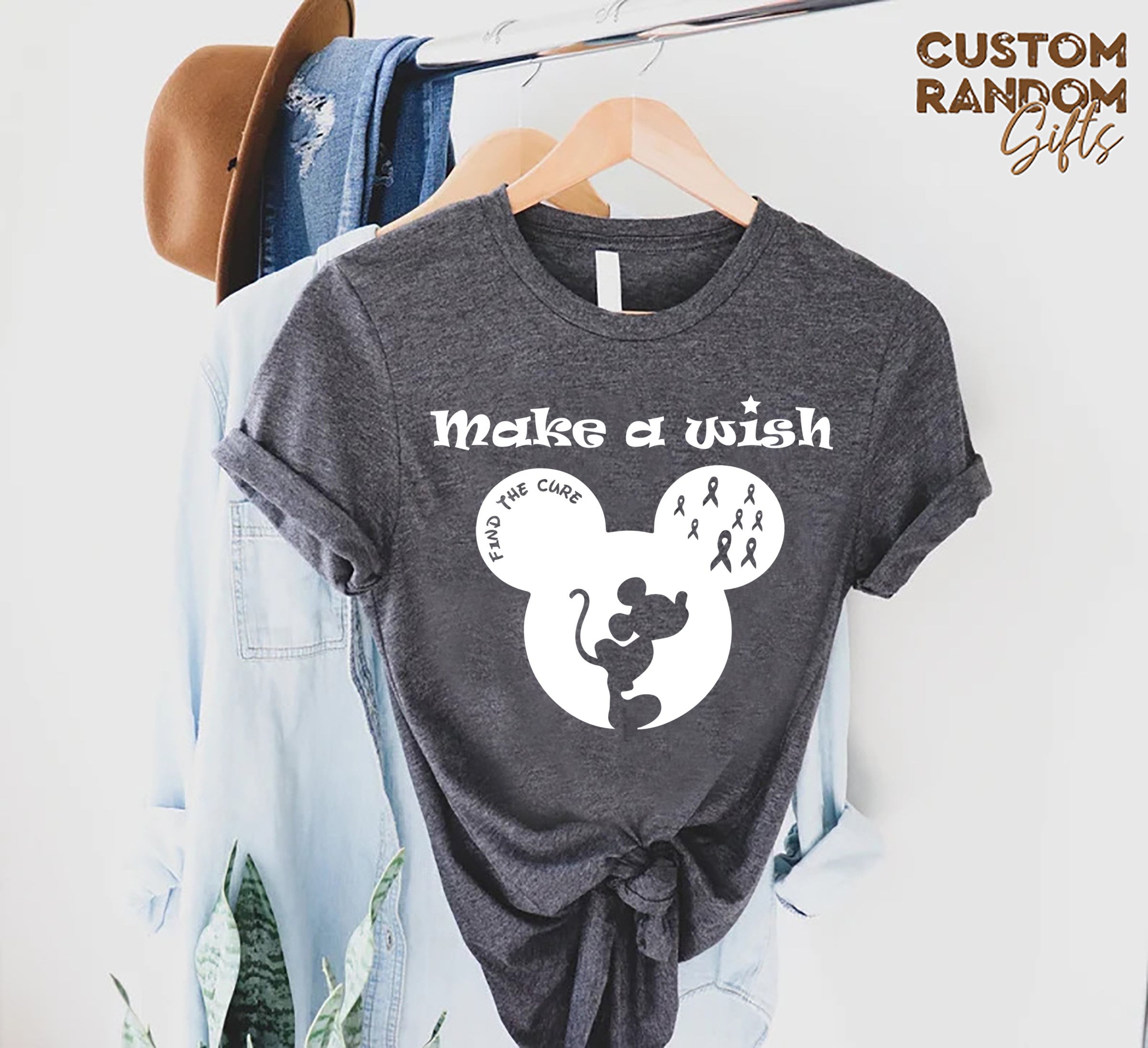 Disney Cancer Shirt, Make A Wish, Fight For A Cure, Mickey Mouse Cancer ...